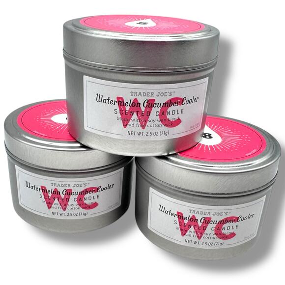 trader joes | Accents | New 224 Trader Joes Watermelon Cucumber Cooler Candles X3 | Poshmark